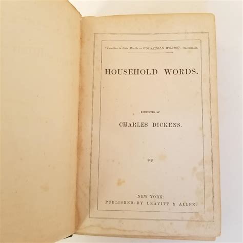 Household Words Conducted By Charles Dickens Volume 14 By Dickens