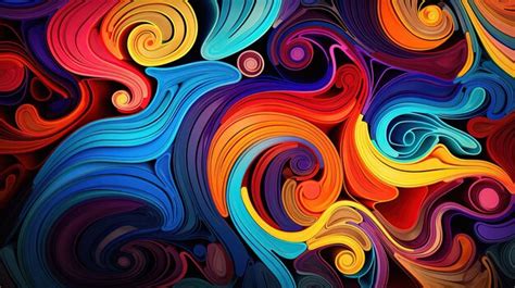 Premium Photo Vibrant Colourful Swirl With Hypnotic Geometric Patterns