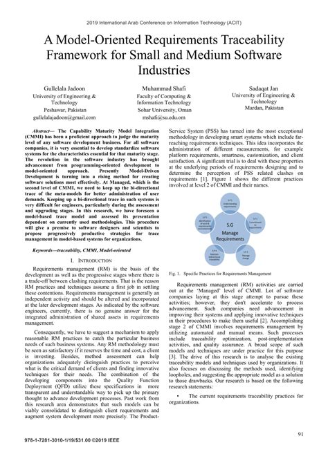 pdf a model oriented requirements traceability framework for small