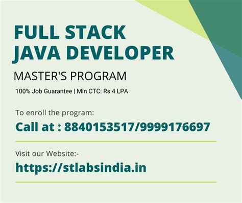 Stlabs India On Linkedin Javaprogramming Javadeveloper Javajobs Javafullstackdeveloper