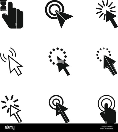 Cursor Icons Set Simple Style Stock Vector Image And Art Alamy