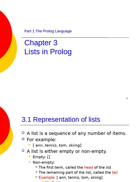 Lecture 4 Lists In Prolog Pdf Software Engineering Mathematics