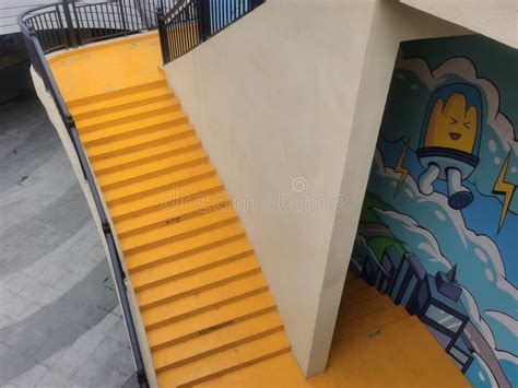 Stairs With Yellow Steps Stock Image Image Of Hallway 311339975
