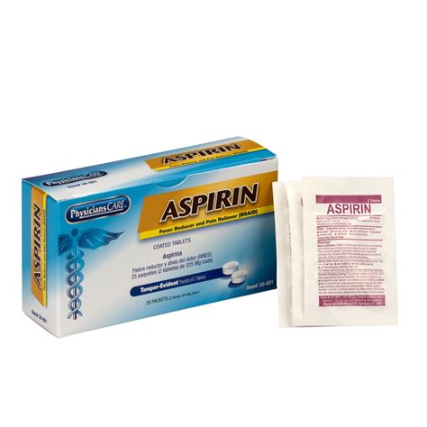 Physicianscare Aspirin Contains 25 Packets Of 2 Tablets 20 001 First