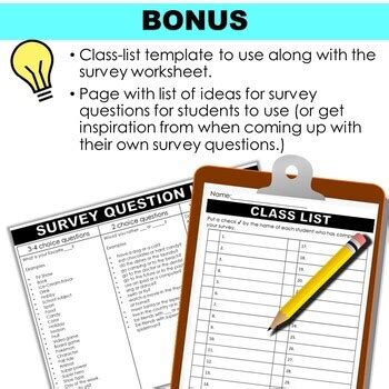 Conduct Your Own Survey And Graph The Data STUDENT Worksheets TPT