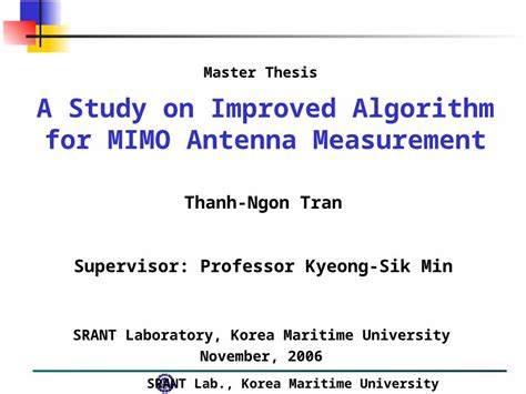 Ppt A Study On Improved Algorithm For Mimo Antenna Measurement