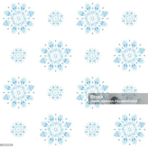 푸른 눈송이 완벽 한 패턴입니다 손으로 그린 수채화 그림입니다 크리스마스 또는 새해 디자인에 대 한 얼음 별 겨울 휴가 눈 끝없는 배경 벽지 포장 직물에 대 한 템플릿 0