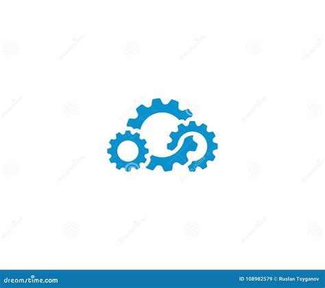 Cloud Gear Logo Template Cloud Computing Vector Design Stock Vector