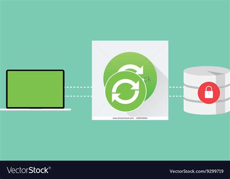 Data Sync Synchronized Database Multi Platform Vector Image