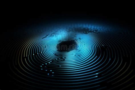 Fingerprint Authentication Button Biometric Security Background Stock Illustration