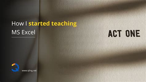 Qling Blog How I Started Teaching Excel