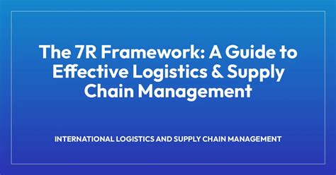 The 7r Framework A Guide To Effective Logistics And Supply Chain