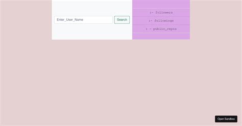 Github User Informations Codesandbox