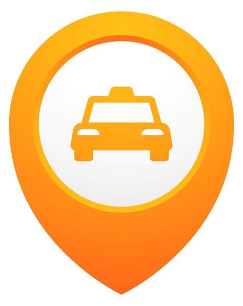 Premium Vector Yellow Geo Pin With Car Sign Transport Location Pointer