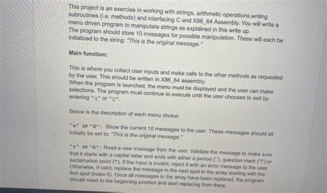 Solved This Project Is An Exercise In Working With Strings