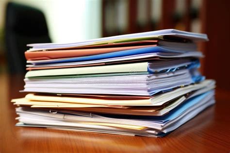 a stack of completed assignment files beside an untouched stack stock
