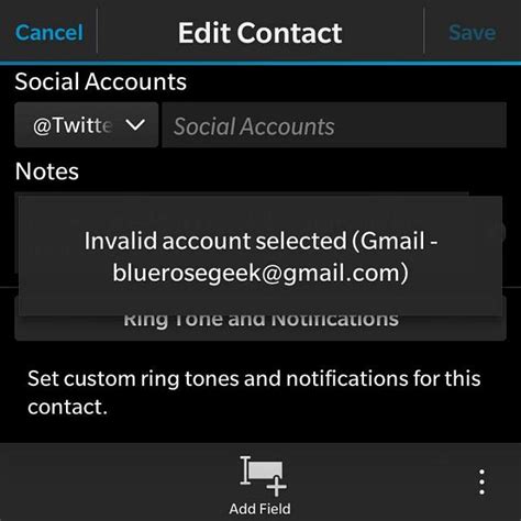 Invalid Account Selected Error Message Blackberry Forums At