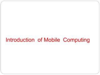 Mobile Computing Unit 1 GSM PPT