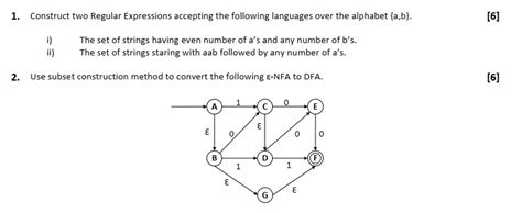 solved 1 construct two regular expressions accepting the