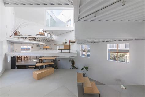 Platform Floors Function As Tables And Shelves Inside House In Miyamoto