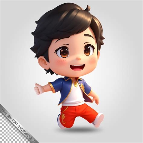 Чиби персонаж милый мультфильм прозрачный фон Премиум Psd Файл