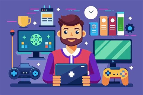 Create A Flatstyle Game Developer With Gaming Consoles And Design