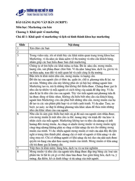 marketing script pdf