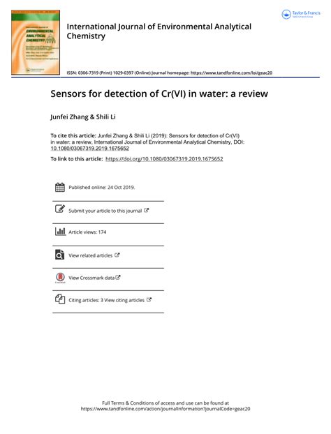 Pdf Sensors For Detection Of Crvi In Water A Review