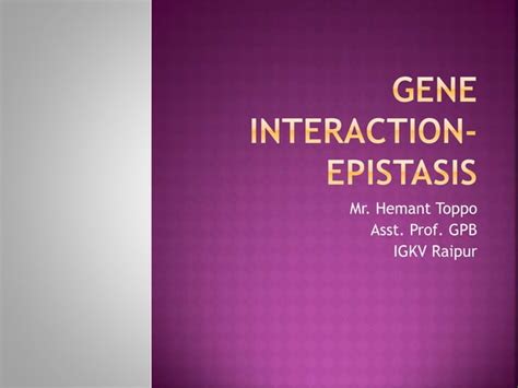 Gene Interaction Epistasis Pptx Genetics Science