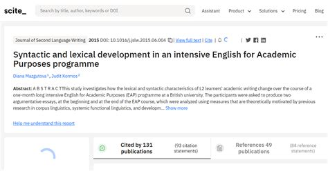 Syntactic And Lexical Development In An Intensive English For Academic