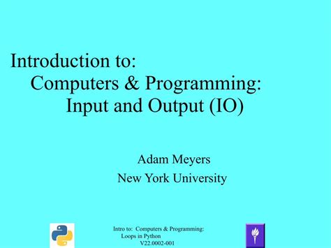 pdf introduction to computers and programming input and output