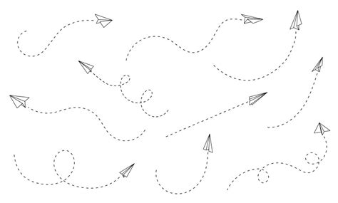 Paper Plane And A Line Representing Flight Path Royalty Free Vector Vectorstock