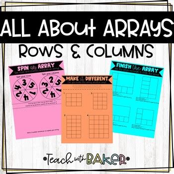 All About Arrays Rows And Columns By Teach With Baker TPT