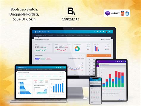 bootstrap admin template sales dashboard with high level ui components