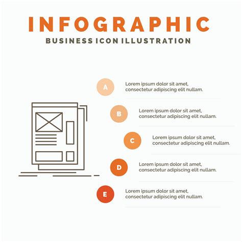 wire framing web layout development infographics template for