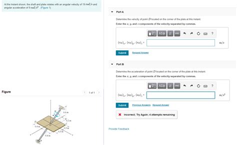 Solved At The Instant Shown The Shaft And Plate Rotates