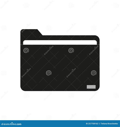 Flat Template With File Folder Icon Computer Interface Vector Illustration Stock Image Stock