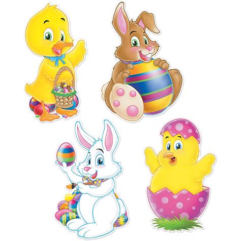 Assorted Easter Character Cutouts Pack Of 4 Discount Party Supplies