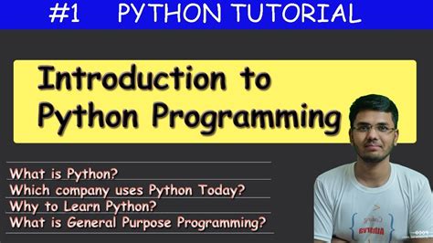 1 Introduction To Python Programming Language Python Tutorial Youtube