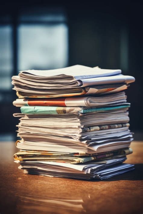 File Stack File Folder With White Background Ai Generated Stock Image