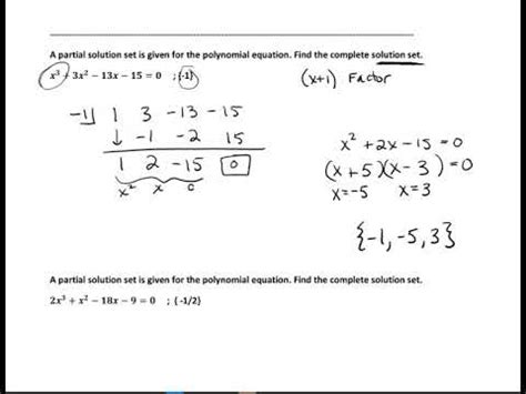Solution Set Definition