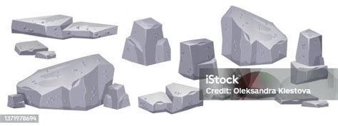 벡터 록 세트 흰색 금이 산 자연 바위에 고립 만화 회색 돌 더미 컬렉션 고체에 대한 스톡 벡터 아트 및 기타 이미지 고체 협곡 여가활동 게임 Istock