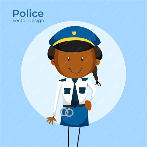 경찰관 벡터 일러스트 레이 션 프리미엄 벡터