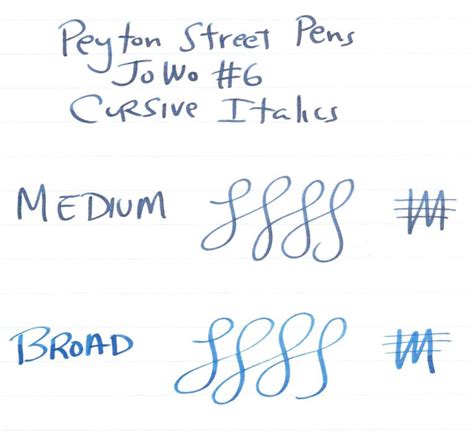 Jowo 6 Gold Tone Steel Broad Nib Cursive Italic Peyton Street Pens