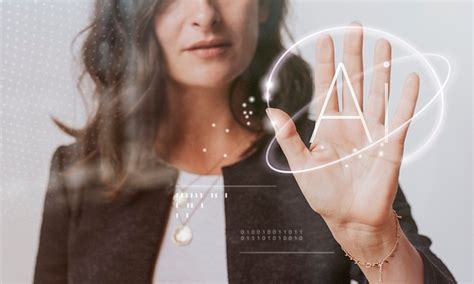 Woman Touching Screen Her Palm Premium PSD Rawpixel