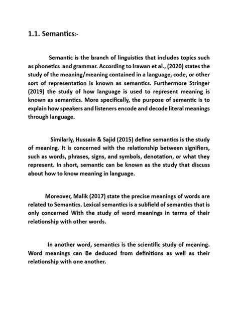 1 1 Semantics Pdf Semantics Lexical Semantics