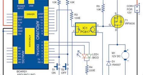 Arduino Uno Board DC Motor Starter Circuit Electronic Circuit Diagrams Schematics