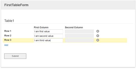 Have Table Rows Dynamic In First Form Then Fixed In A Second Form