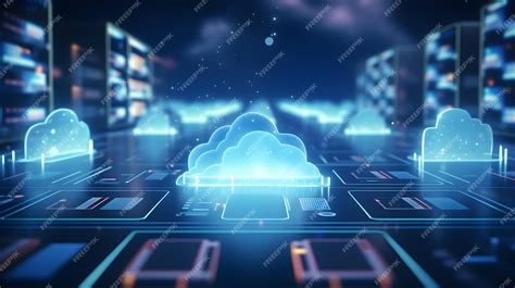 Cloud Computing Network Data Center Servers And Digital Technology Premium Ai Generated Image