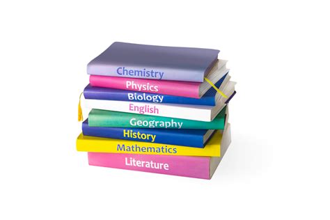 School Colourfull Textbooks Isolated On Invisible Background Basic